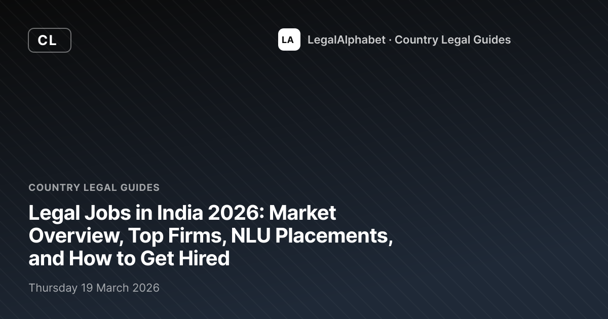 Legal Jobs in India 2026: Market Overview, Top Firms, NLU Pl